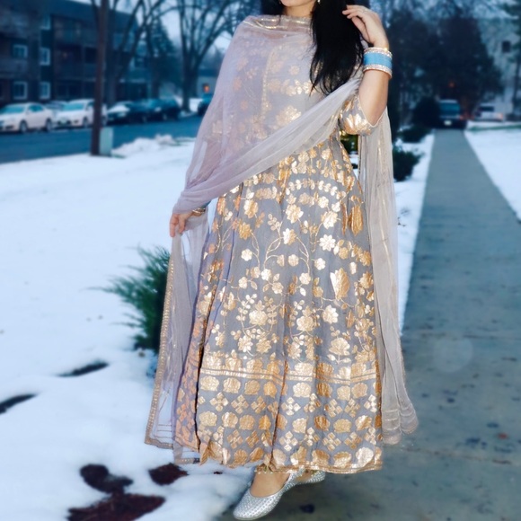 Gulabo Jaipur | Dresses | Gulabo Jaipur Anarkali Dress In Grey | Poshmark